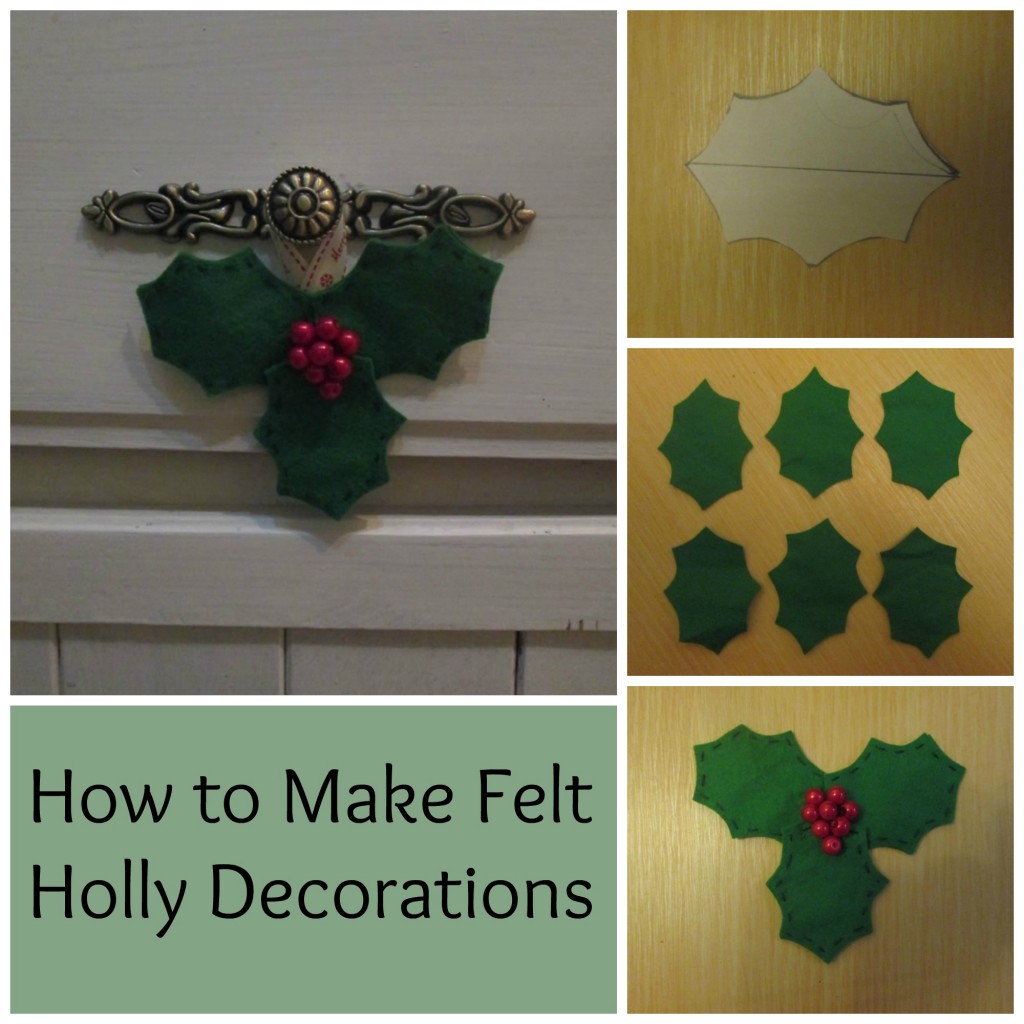 Felt Holly Christmas Decorations - Wild Blossom Life