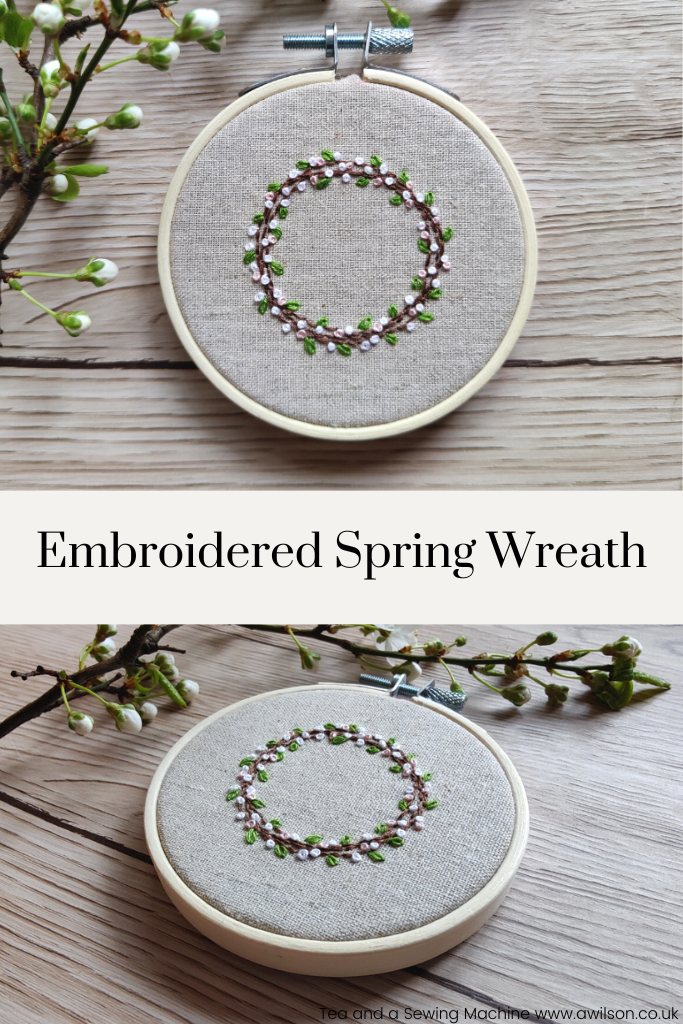 Embroidered Spring Wreath in an Embroidery Hoop - Wild Blossom Life