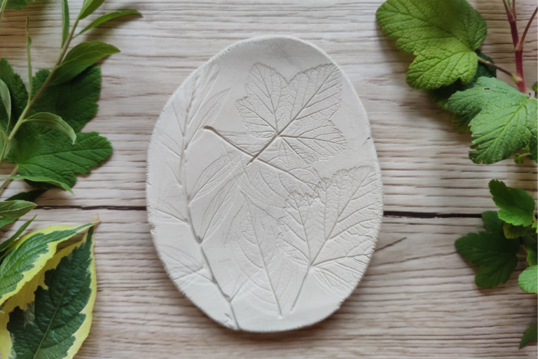 Pressing Leaves into Clay - Wild Blossom Life